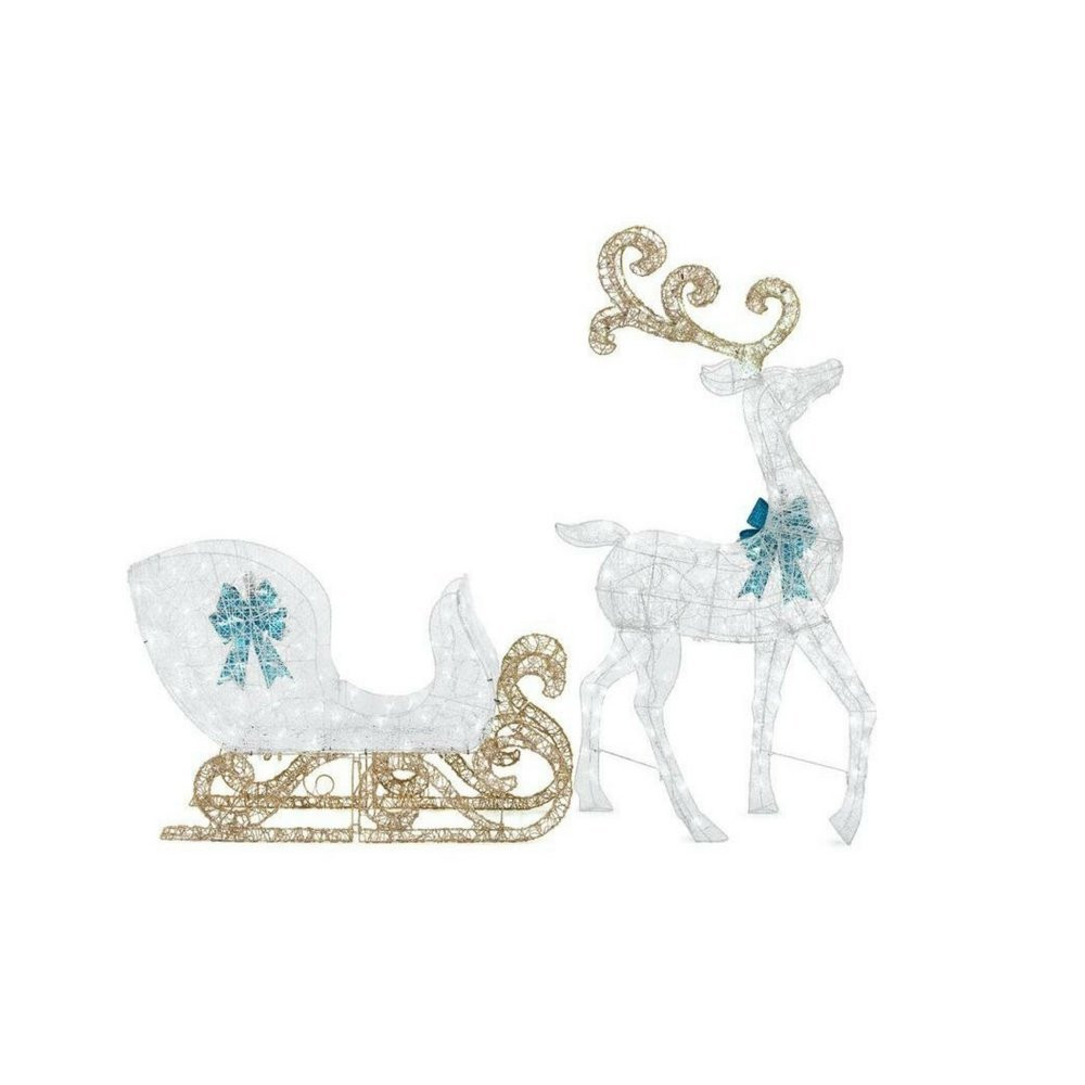 Tis Your Season | 65 in. LED Lighted White Reindeer & 46 in. LED ...