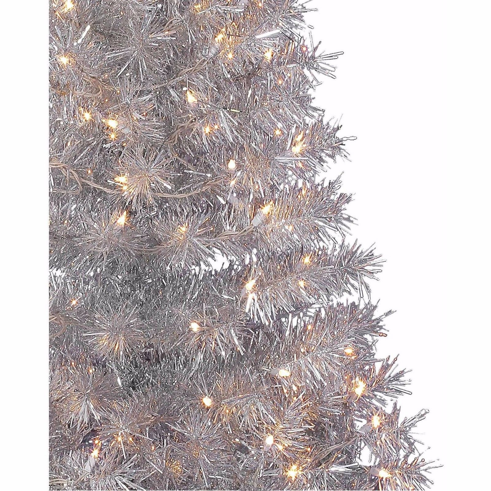 Tis Your Season | Pre-Lit 4' Frasier Pine Silver Artificial Christmas ...
