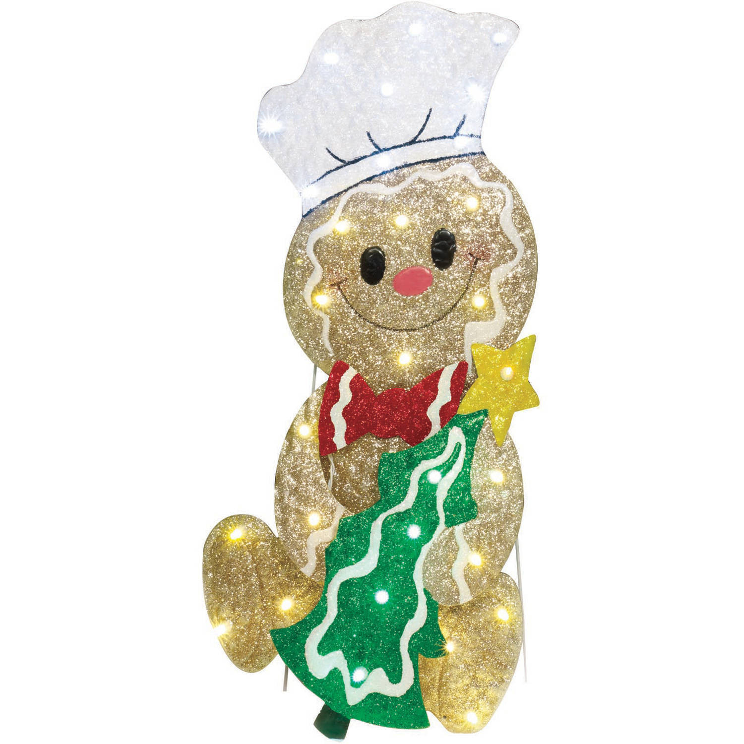 Tis Your Season | 28"LED Glittering Metal Gingerbread Boy Christmas ...