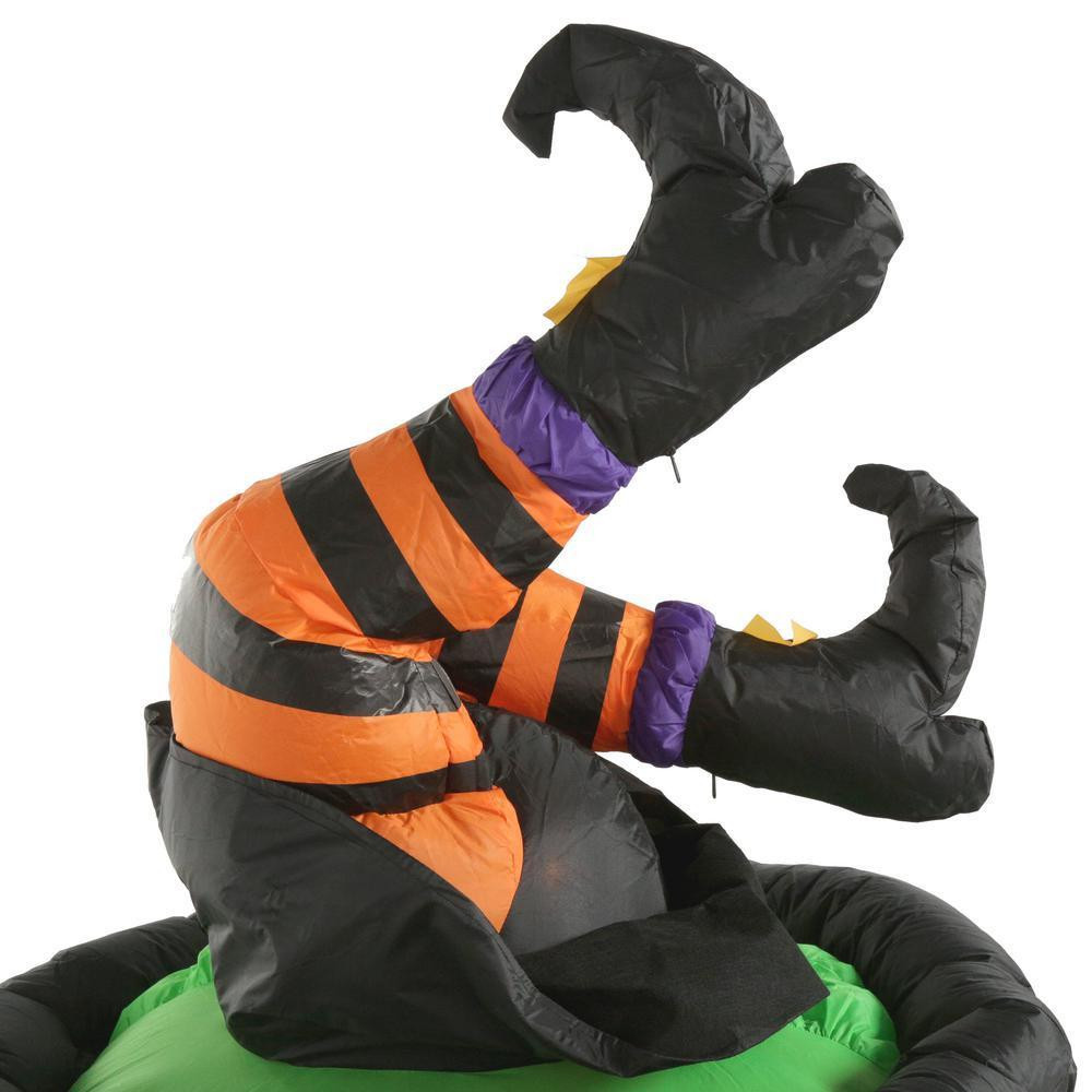 Tis Your Season | 5ft. Animated Inflatable Witch Legs in Cauldron Tis Your Season | 5ft. Animated Inflatable Witch Legs in Cauldron