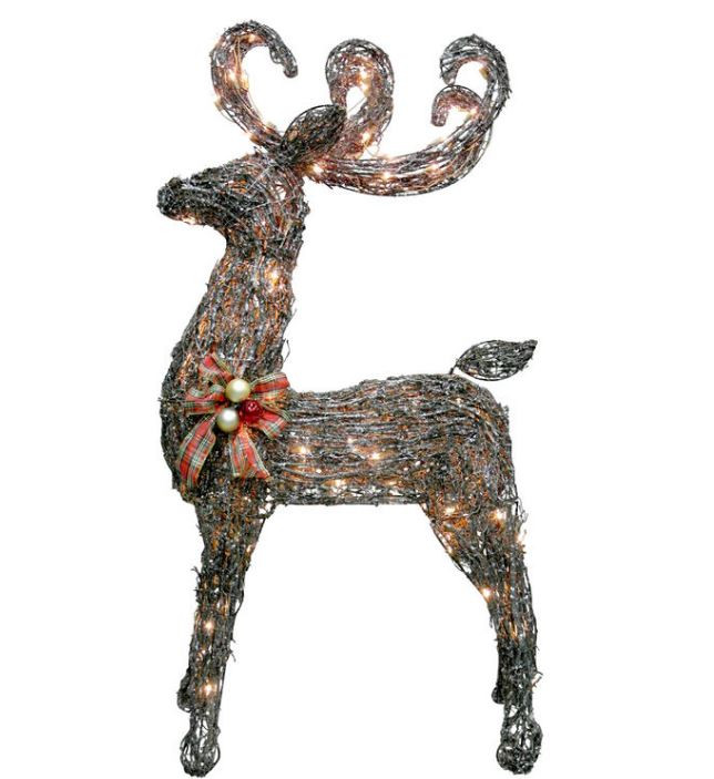Tis Your Season | 48" Lighted Glittering Grapevine Standing Buck ...