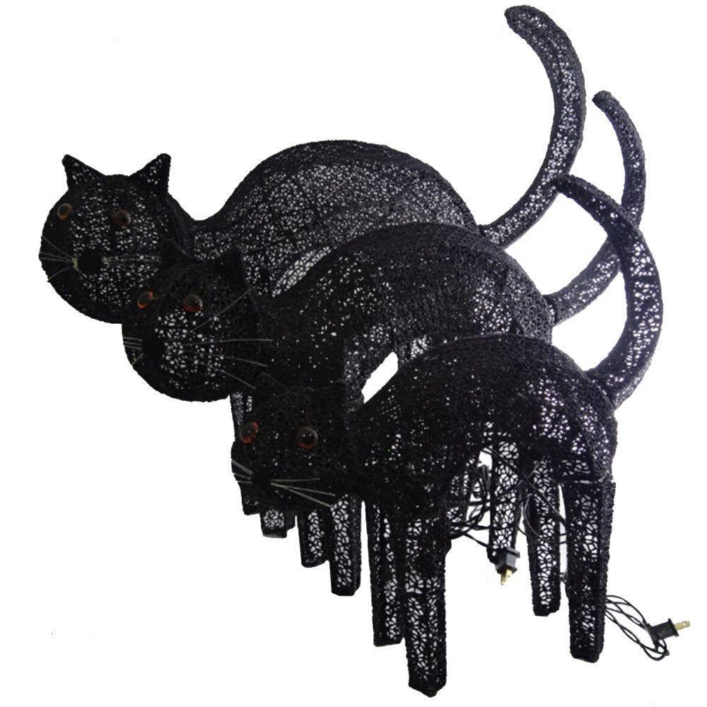 Tis Your Season | Mesh Black Cats Lighted